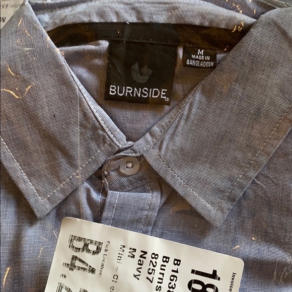 burnside | Shirts | Mens Medium Dress Shirt Blue And White Ls | Poshmark